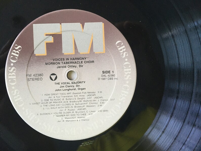 Mormon Tabernacle Choir / the Vocal Majority Voices in - Etsy