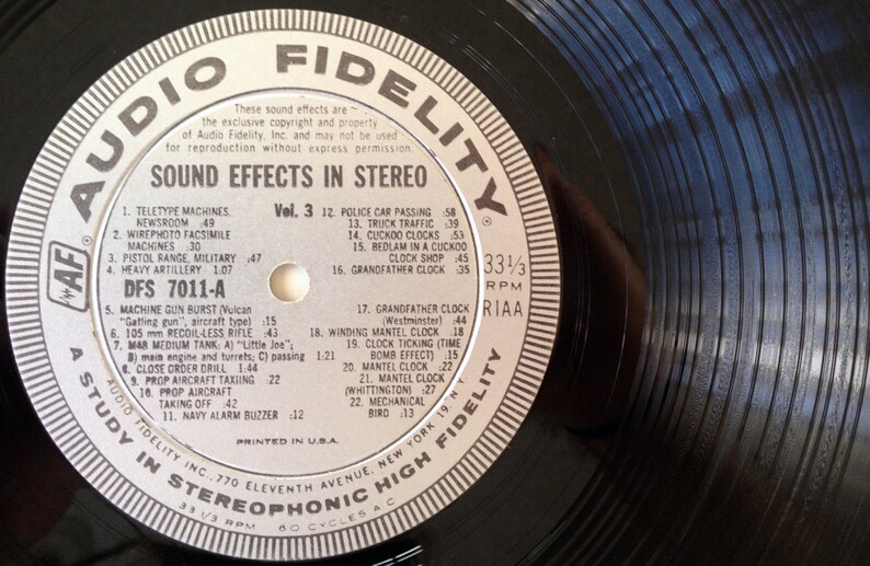 Sound Effects Volume 3 LP Vinyl Record Album Audio Fidelity - Etsy