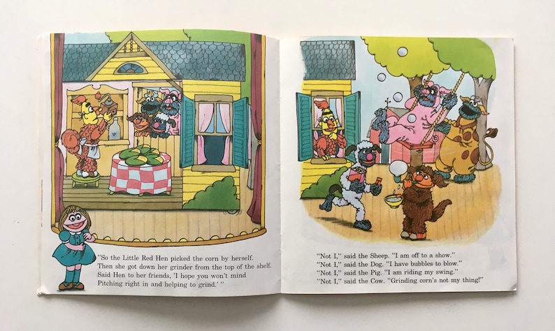 Sesame Street - the Little Red Hen 7' Vinyl Record / Book, Fisher Price ...