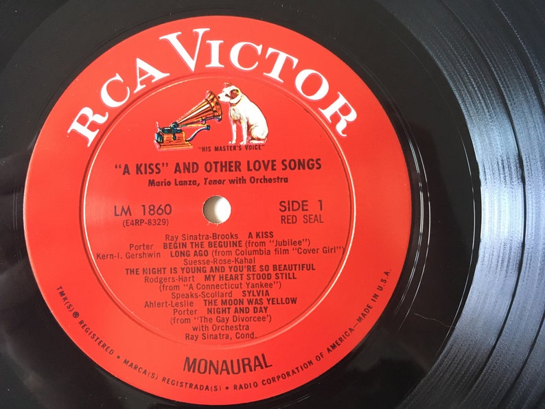 Mario Lanza A Kiss and Other Love Songs LP Vinyl Record | Etsy