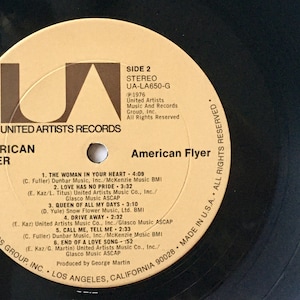 American Flyer -self Titled LP Vinyl Record Album, United Artists ...