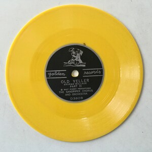 Old Yeller (walt Disney's) 6' 78 RPM Colored Vinyl Record, Golden ...