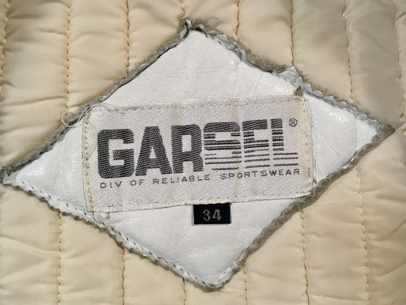 White Leather Motorcycle Jacket Garsel Size 34 - Etsy