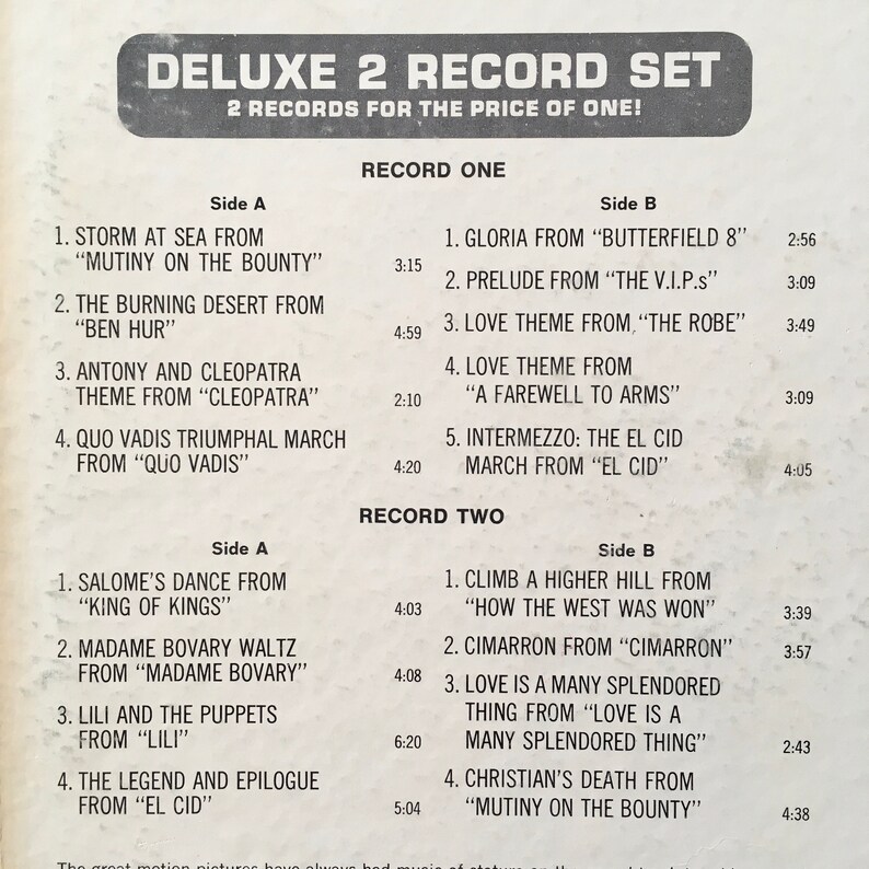 Original Sound Tracks and Recordings of Original Music From Great ...