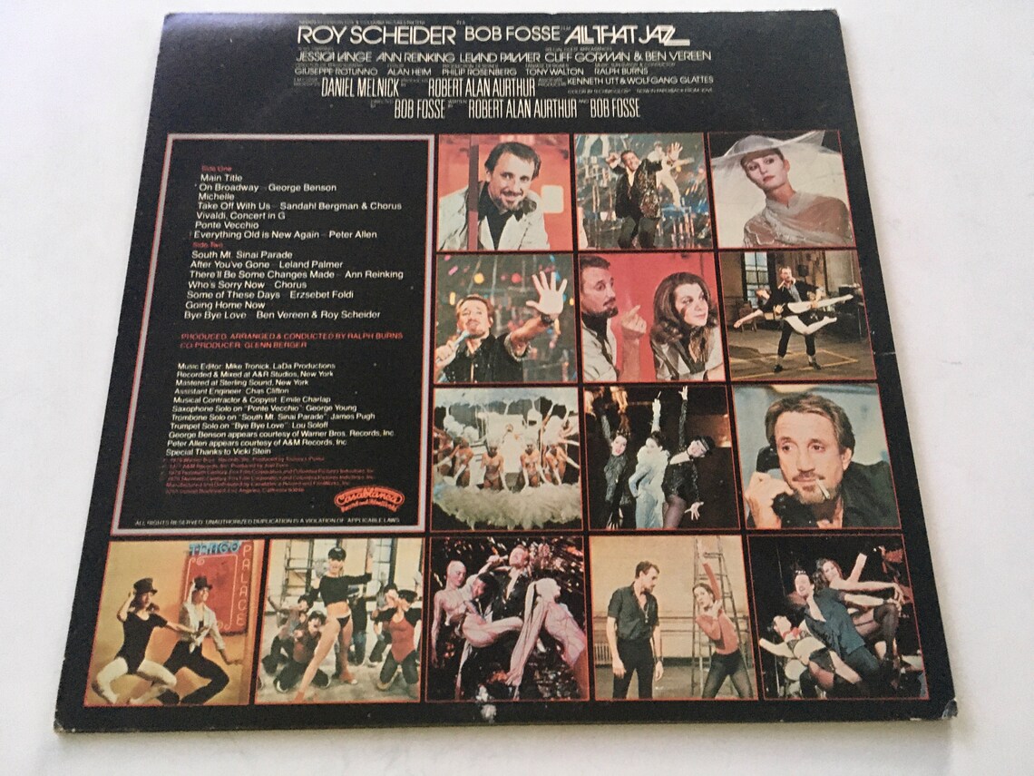 All That Jazz Original Motion Picture Soundtrack LP Vinyl - Etsy