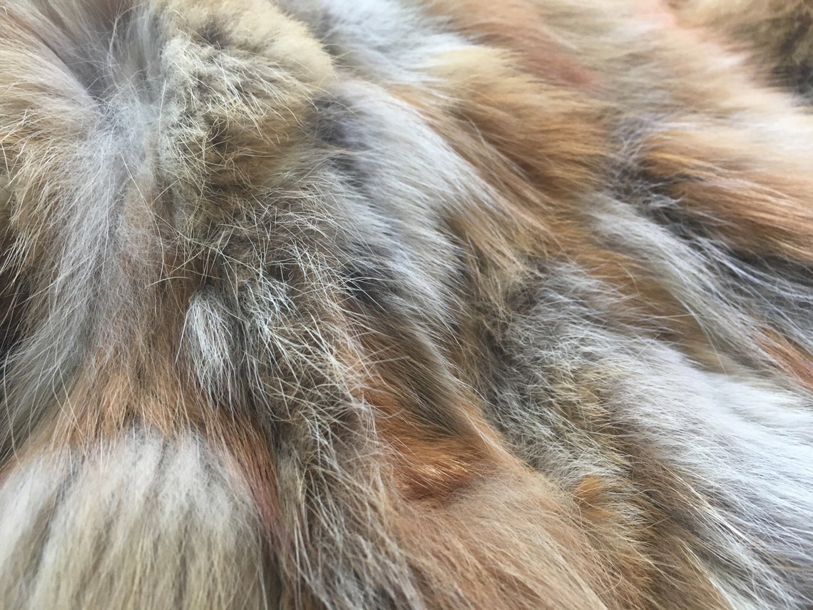 Rabbit Fur Coat, Tricolor - Size M - Etsy