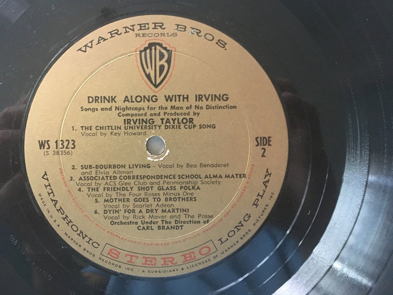 Irving Taylor - Drink Along With Irving LP Vinyl Record Album, Warner ...