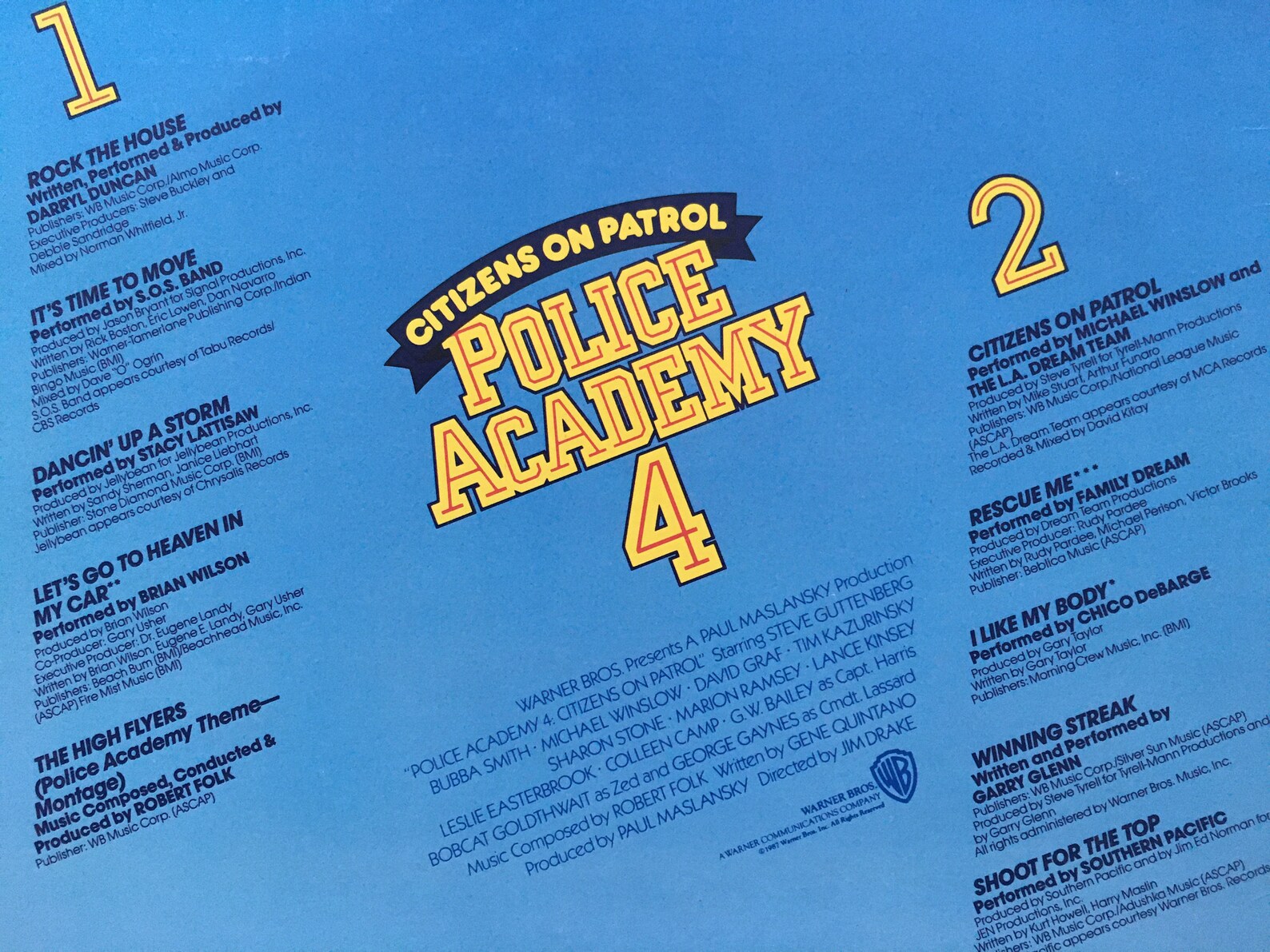 Police Academy 4: Citizens On Patrol Soundtrack LP Vinyl | Etsy