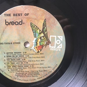 Bread the Best of Bread LP Vinyl Record Album, Elektra EKS-75056, 1973 ...