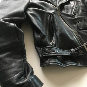 Black Genuine Leather Motorcycle Jacket - Open Road, Size 42 - Etsy