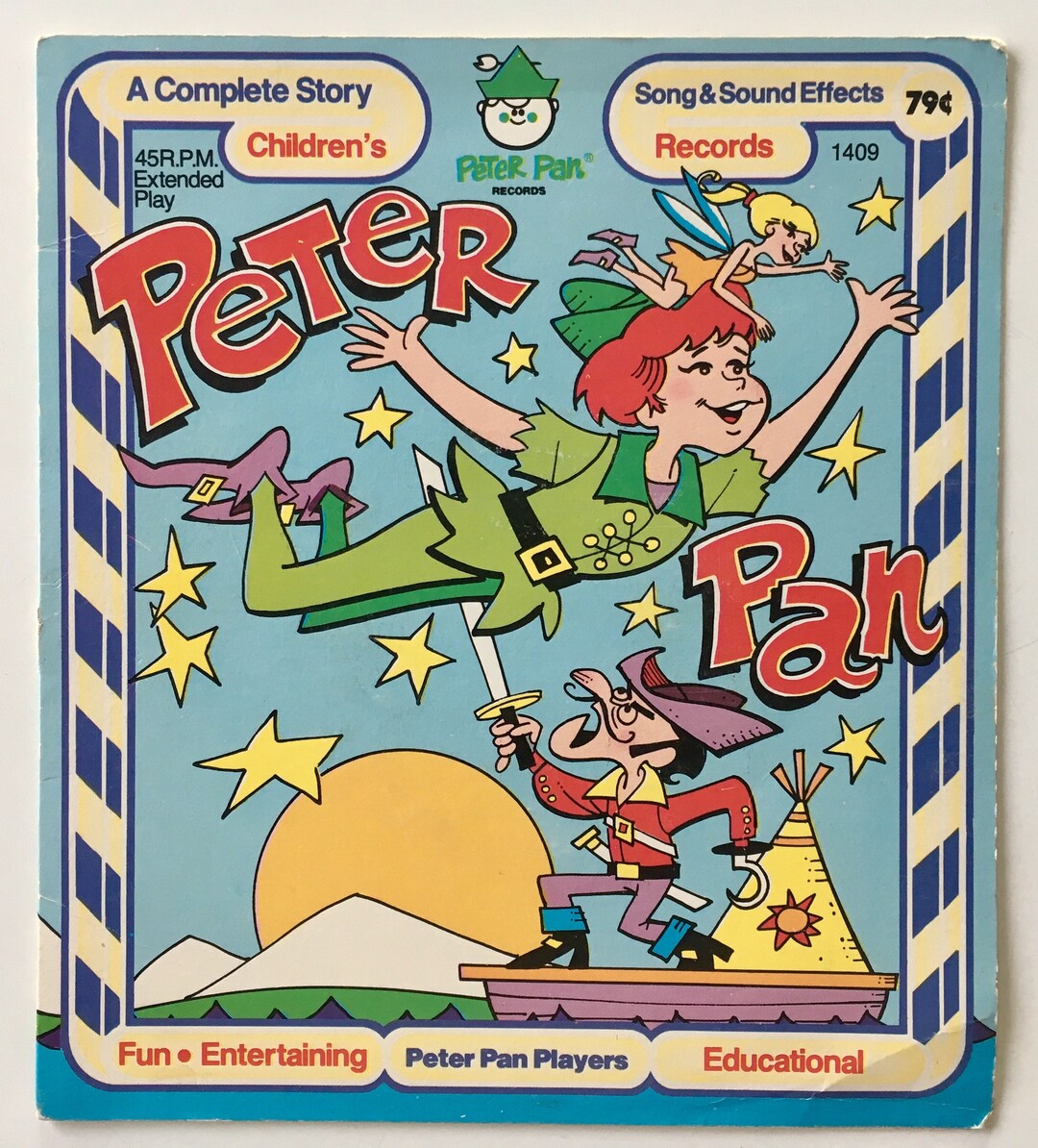 Peter Pan 7' Vinyl Record, Peter Pan Records - 1409, 1973, Original ...