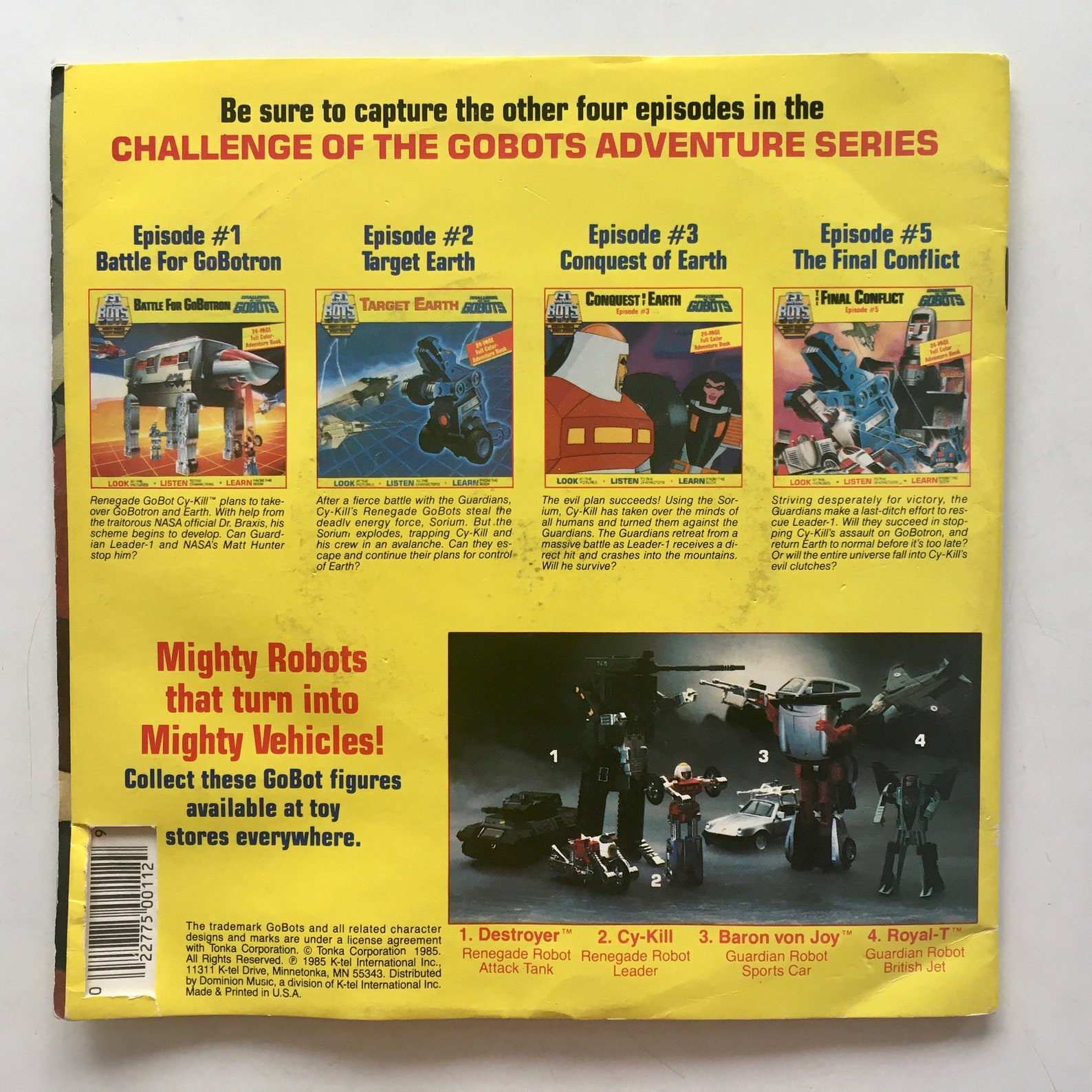 Gobots - Earth Bound Challenge of the Gobots 7' Vinyl Record / 24 Page ...