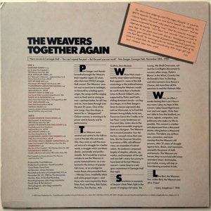 The Weavers - Together Again LP Vinyl Record Album, Loom Records ...