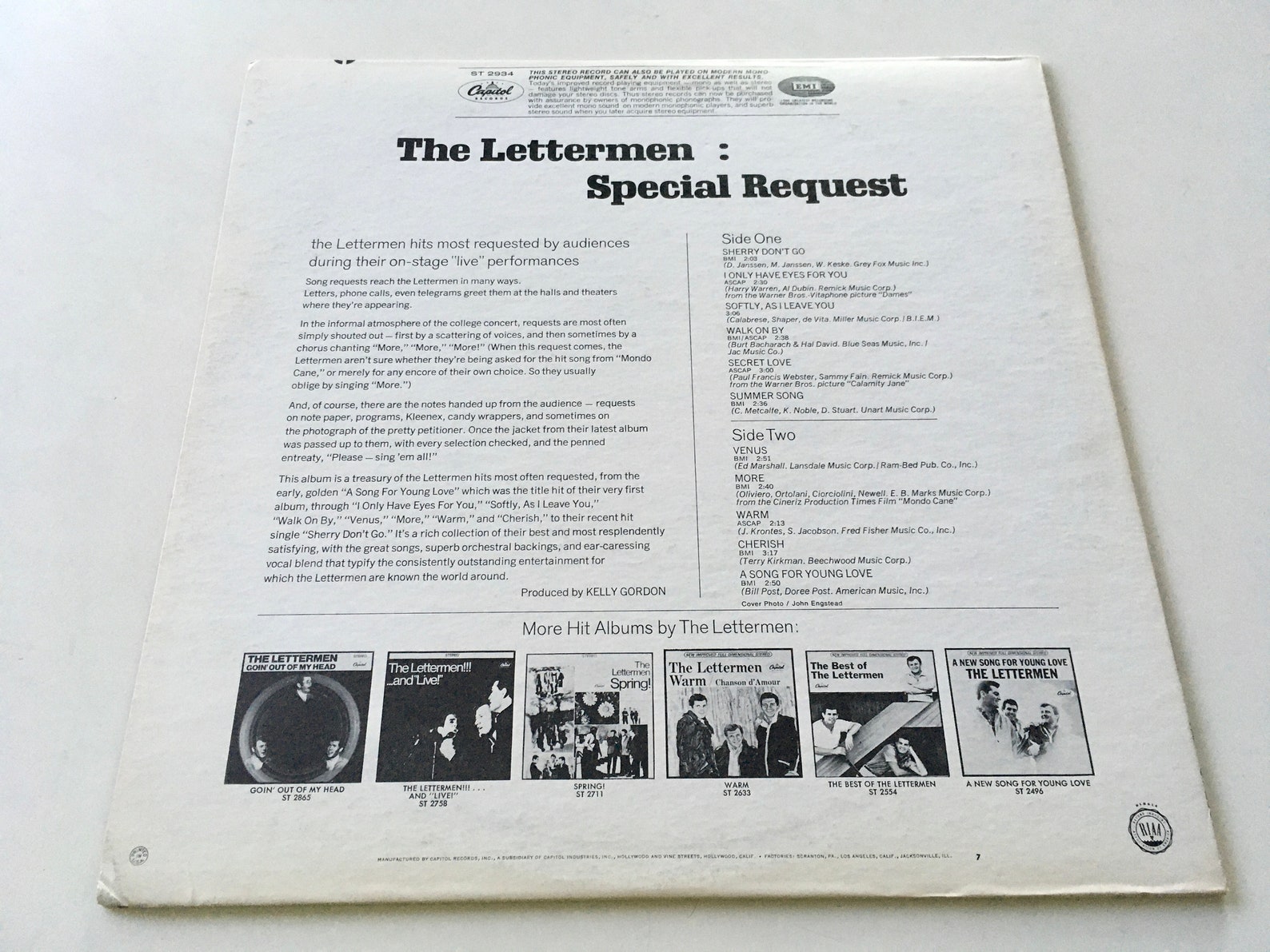 The Lettermen - Special Request LP Vinyl Record Album, Capitol Records ...