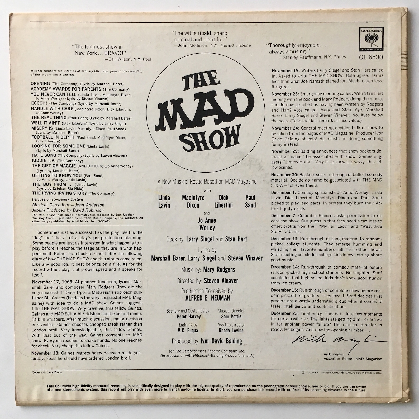 The Mad Show A New Musical Revue Based on MAD Magazine LP - Etsy