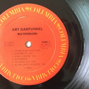 Art Garfunkel - Watermark LP Vinyl Record Album, Columbia-jc 34975 ...