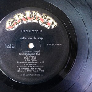 Jefferson Starship - Red Octopus LP Vinyl Record Album, Grunt Records ...