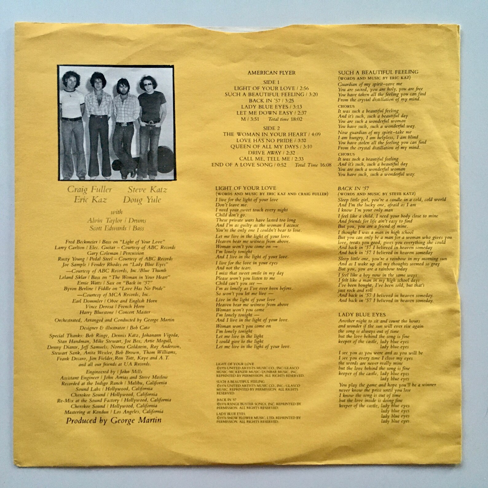 American Flyer -self Titled LP Vinyl Record Album, United Artists ...