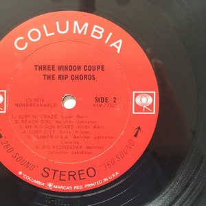 The Rip Chords – Three Window Coupe LP Vinyl Record Album, Columbia ...