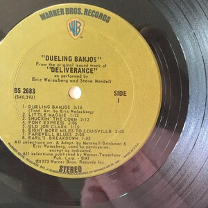 Dueling Banjos From Deliverance and Additional Music LP Vinyl Record Album, Warner Bros. Records ...