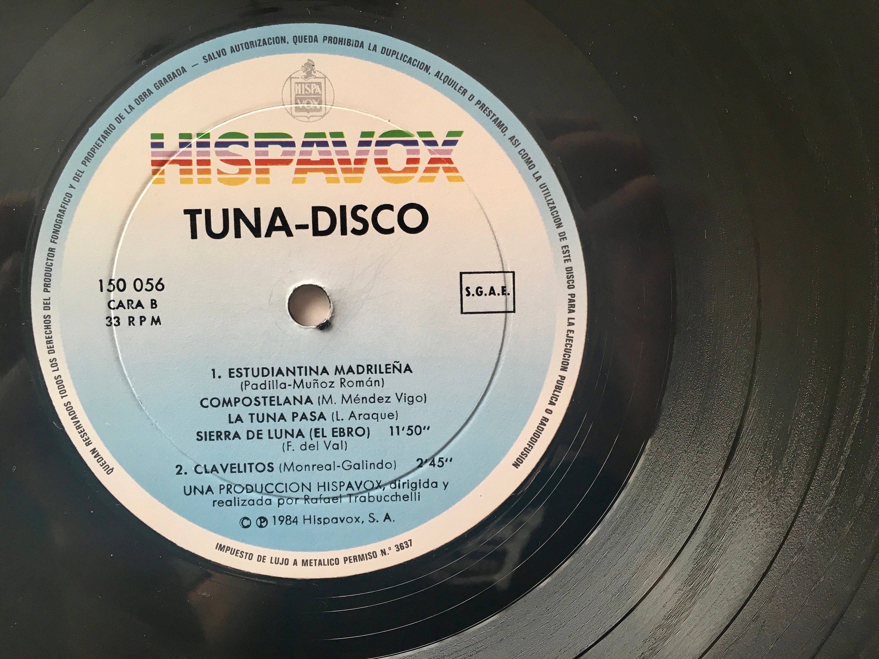 Tuna - Disco LP Vinyl Record Album, Hispavox - 150056, 1984, Original ...