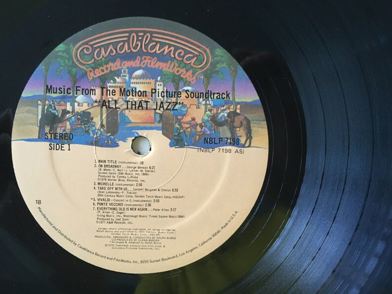 All That Jazz Original Motion Picture Soundtrack LP Vinyl - Etsy
