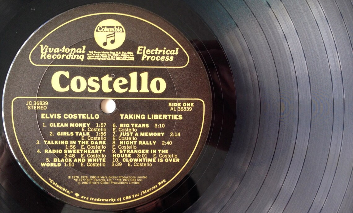 Elvis Costello - Taking Liberties LP Vinyl Record, Columbia - JC 36839 ...