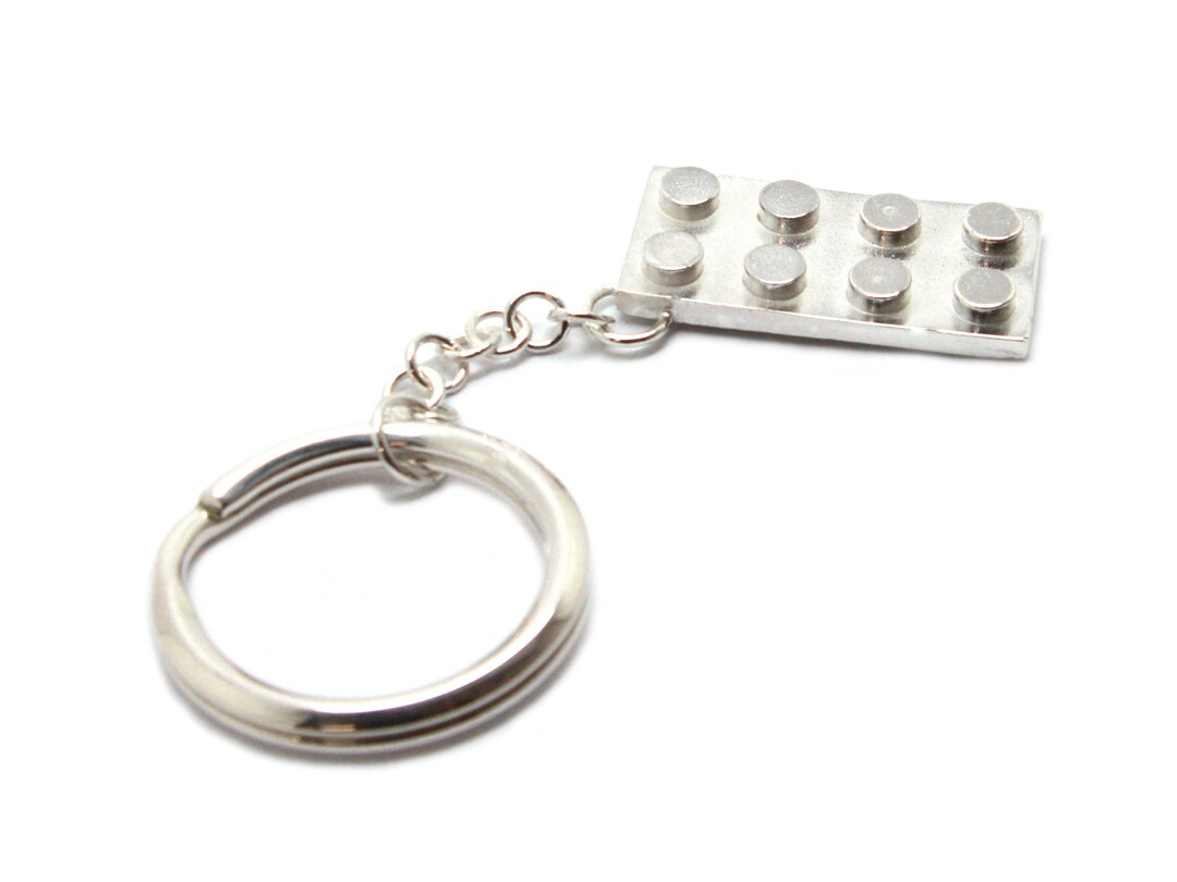 Sterling Silver Building Brick Key Ring - Key Chain (flat). - Etsy