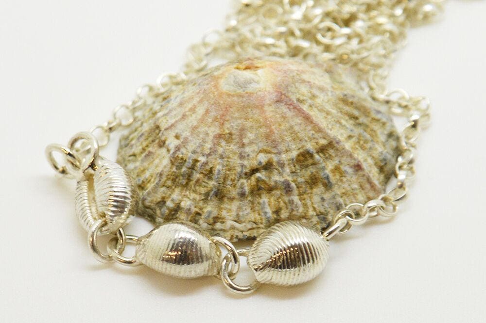 Sterling Silver Triple Sea Shell Necklace - Etsy UK