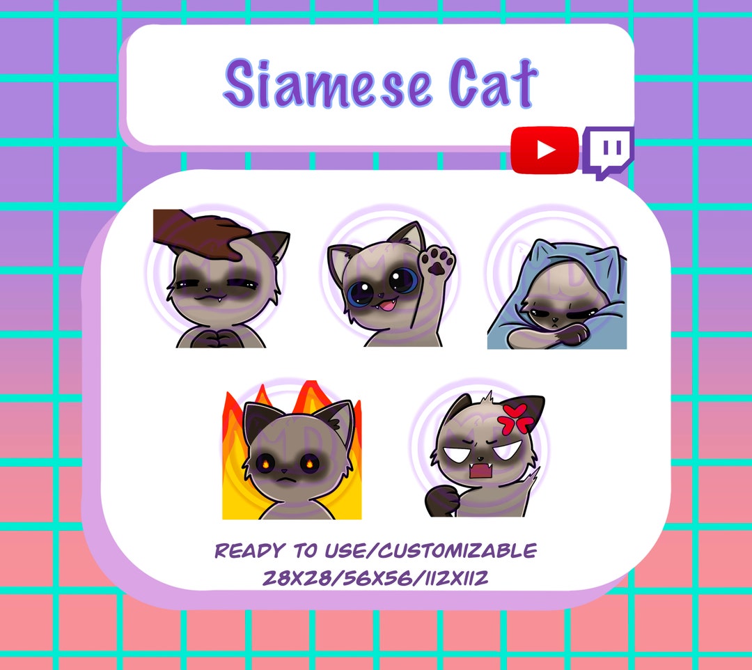 Twitch Emotes - Siamese Cats / Twitch / Discord / Youtube / Emote Pack ...