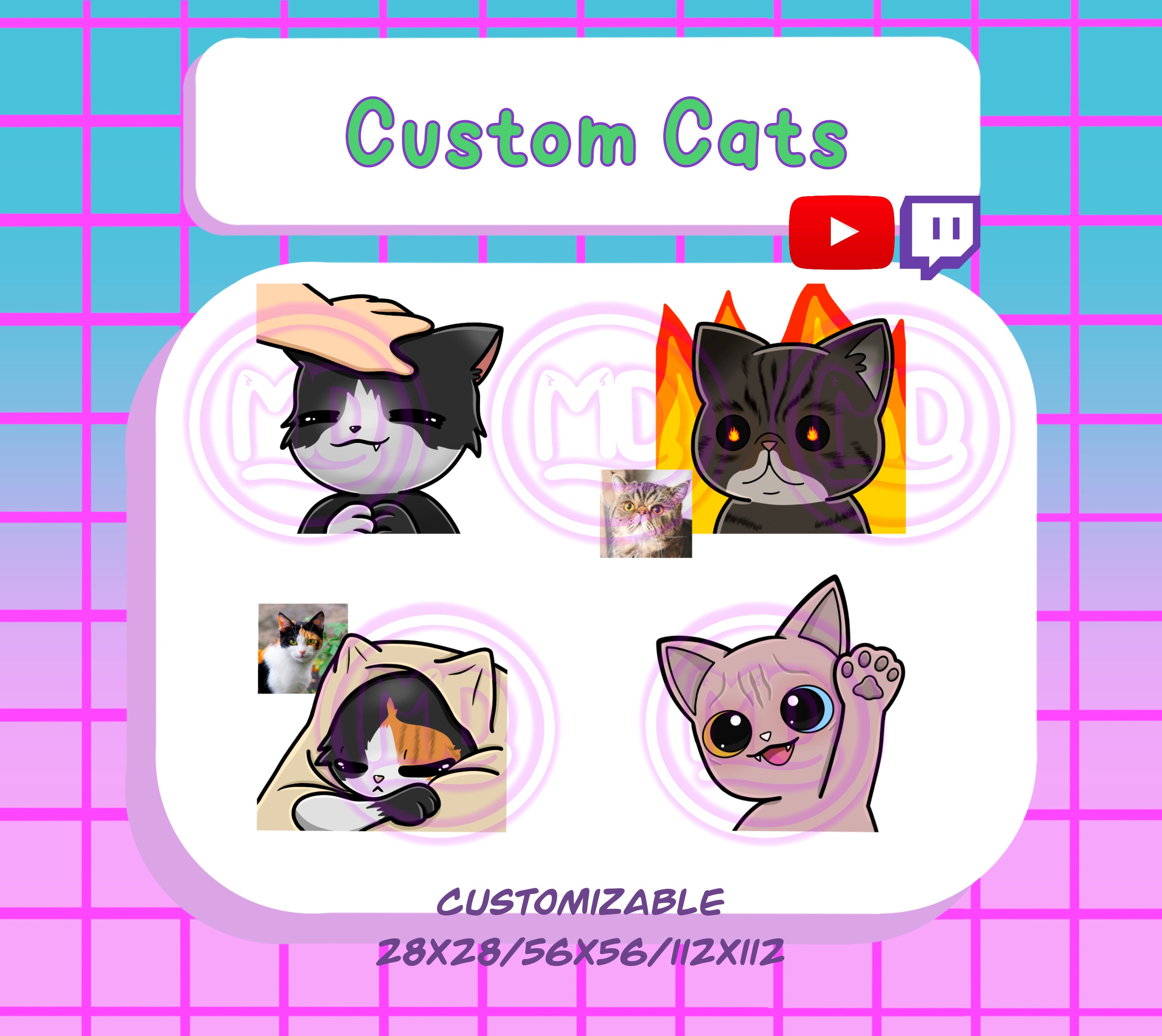 Custom Emotes / Cats / Twitch / Discord / Youtube / Commision ...