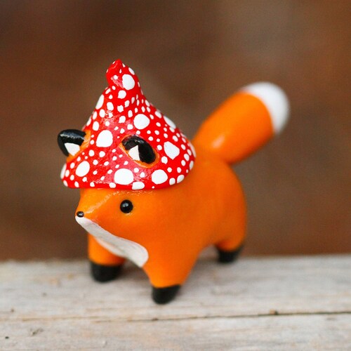 Made to Order Standing Mushroom Raccoon Totem Clay Raccoon - Etsy