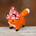Handmade Standing Red Fox With Mushroom Hat Totem Figurine / Polymer ...