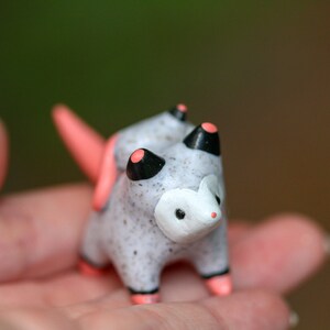 Made to Order Opossum With Baby Totem, Clay Opossum Sculpture, Handmade ...
