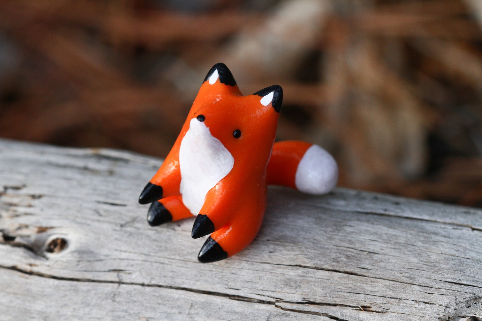 Made to Order Sitting Fox Totem, Clay Red Fox Figure, Handmade Clay ...