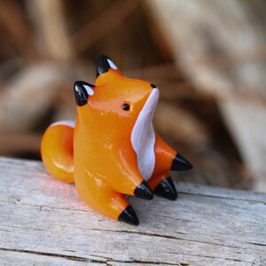 Made to Order Sitting Fox Totem, Clay Red Fox Figure, Handmade Clay ...