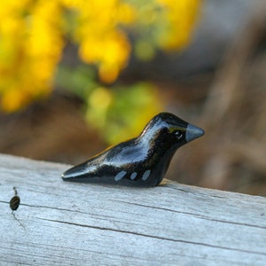 Handmade Black Crow Totem Figurine / Polymer Clay Woodland Animal ...