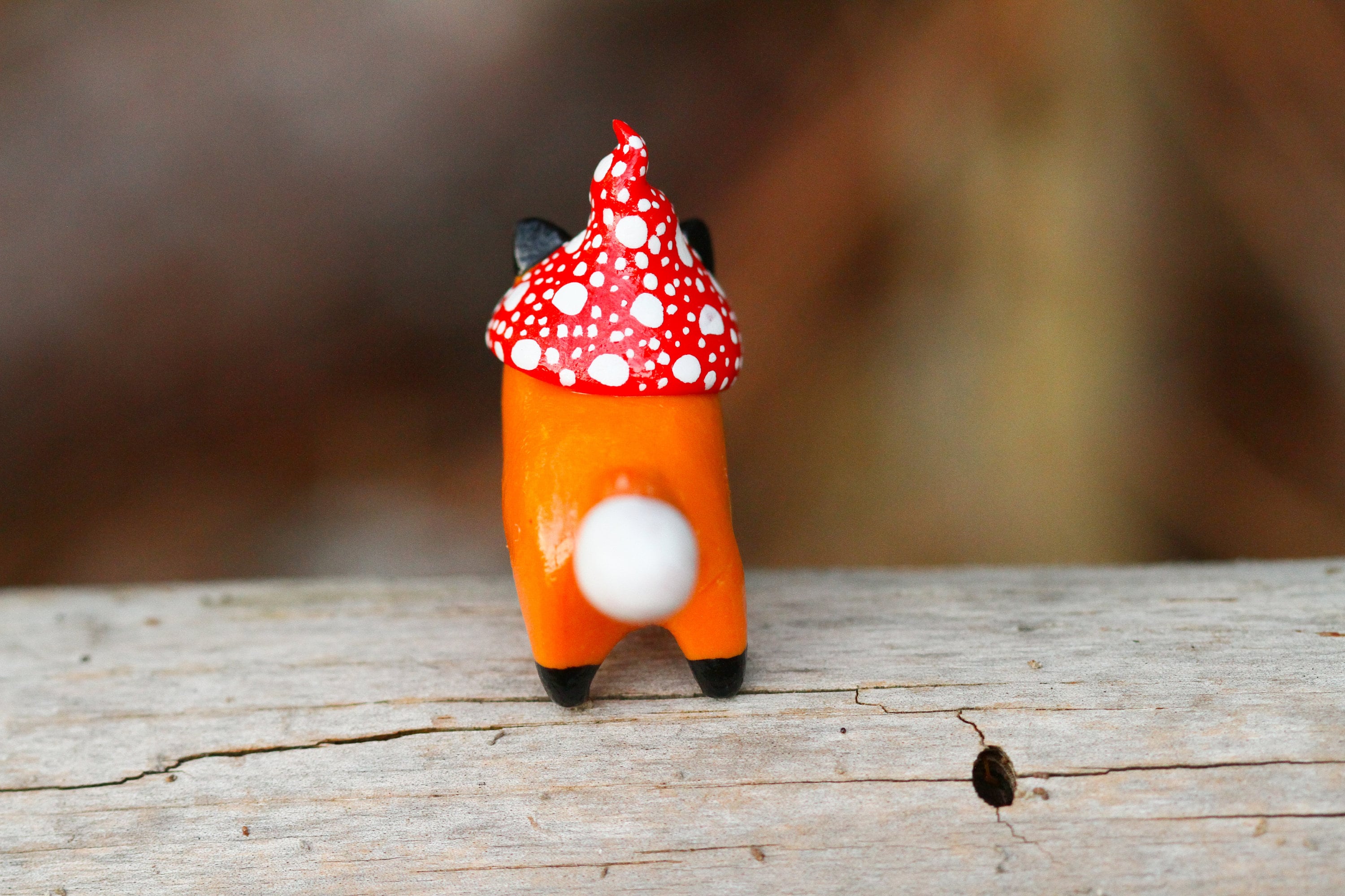 Made To Order Standing Mushroom Red Fox Totem Clay Red Fox | Etsy