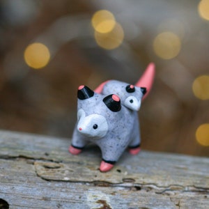 Made to Order Opossum With Baby Totem, Clay Opossum Sculpture, Handmade ...