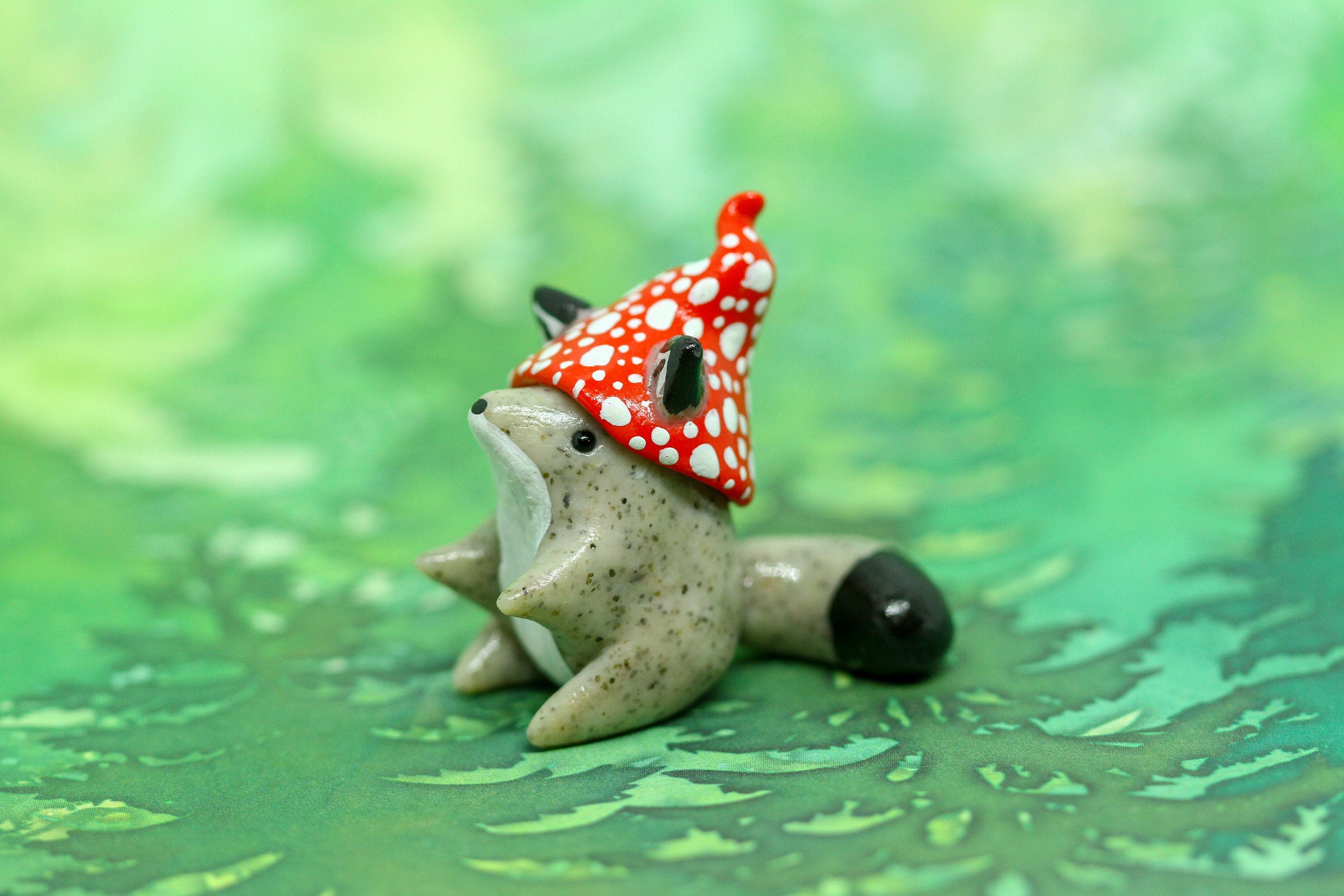 Made To Order Mushroom Wolf Totem Clay Grey Wolf Figure | Etsy