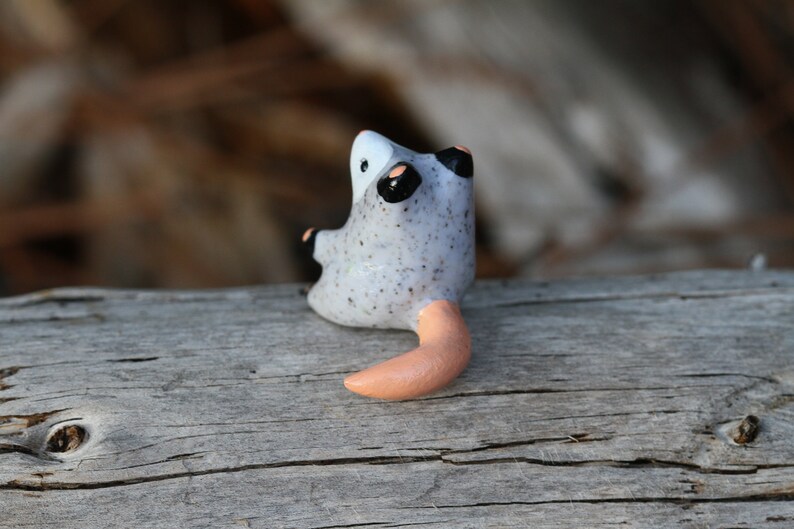 Handmade Sitting Opossum Totem Figurine / Polymer Clay Woodland Animal ...