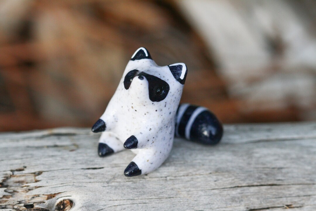 Made to Order Sitting Raccoon Totem, Clay Raccoon Figure, Handmade ...