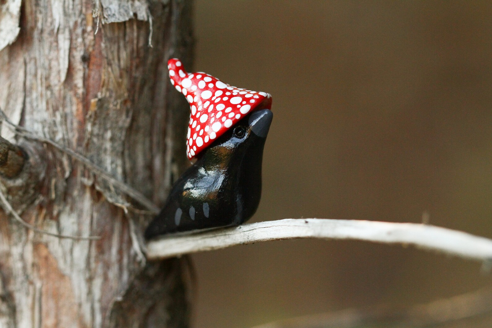 Made to Order Mushroom Crow Totem Raven Clay Figurine Crow | Etsy