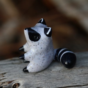 Made to Order Sitting Raccoon Totem, Clay Raccoon Figure, Handmade ...