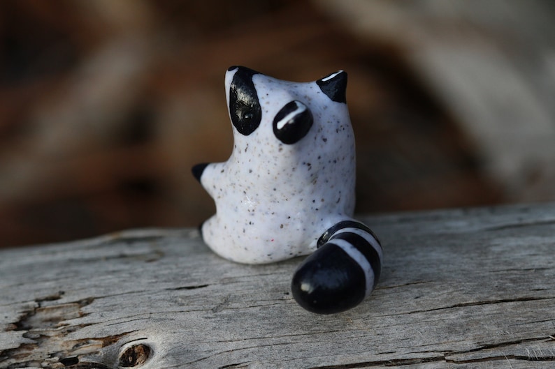 Made To Order Sitting Raccoon Totem Clay Raccoon Figure Handmade