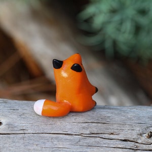 Made to Order Sitting Fox Totem, Clay Red Fox Figure, Handmade Clay ...
