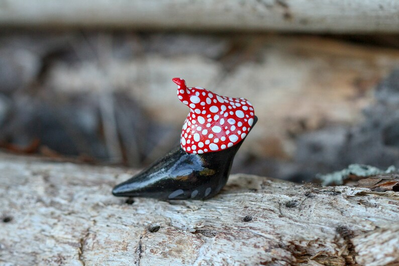 Made to Order Mushroom Crow Totem Raven Clay Figurine Crow | Etsy