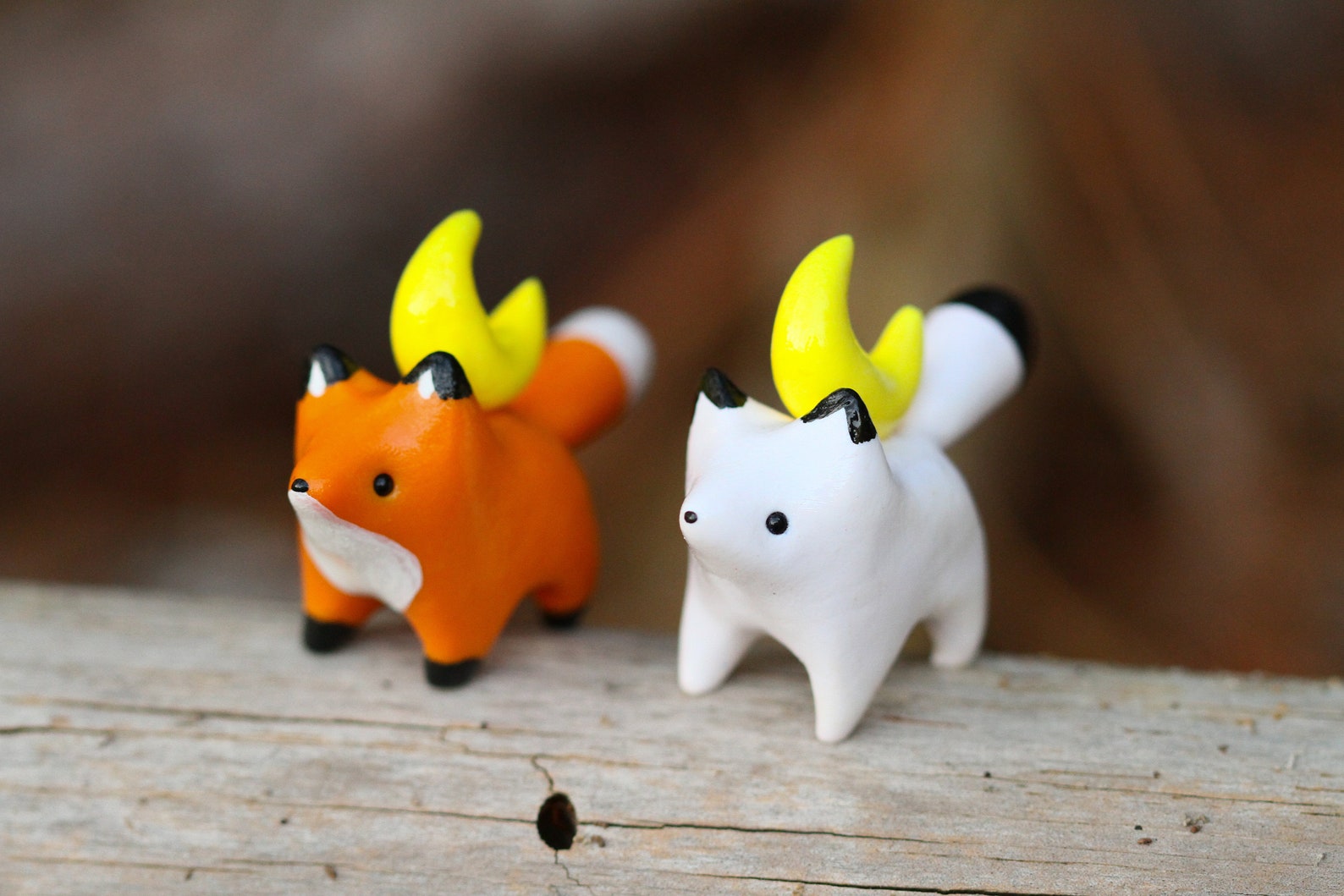 Made to Order Fox Moon Totem Red Fox Figure Arctic Fox - Etsy