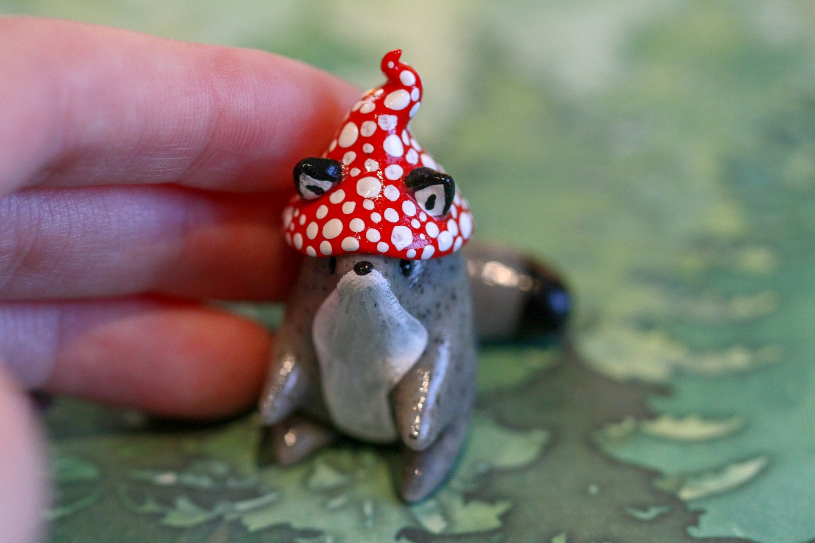 Made to Order Mushroom Wolf Totem Clay Grey Wolf Figure | Etsy