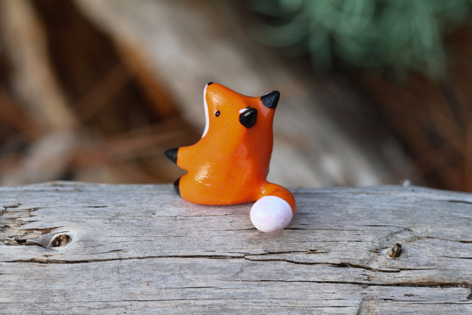 Made to Order Sitting Fox Totem Clay Red Fox Figure Handmade - Etsy